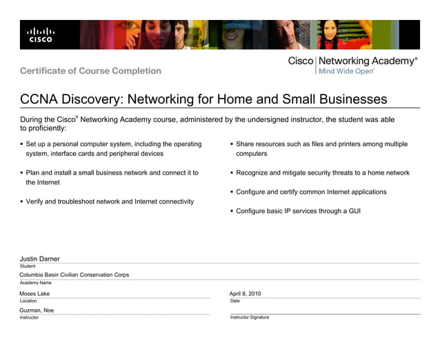 CCNA Certificate | PDF