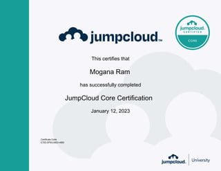 JumpCloud Core Certification | PDF