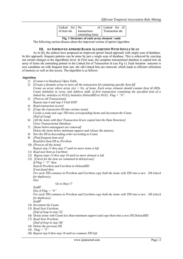 Efficient Temporal Association Rule Mining | PDF