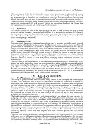 Globalization and Nigeria’s quest for self-Reliance and Political ...
