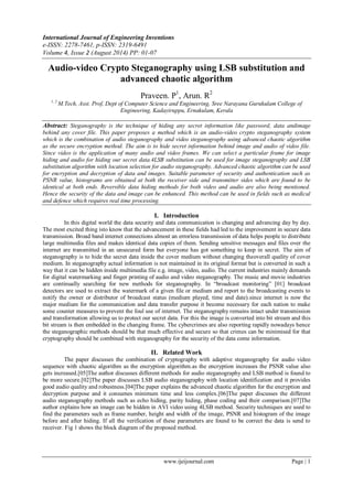 Audio-video Crypto Steganography using LSB substitution and advanced chaotic algorithm | PDF