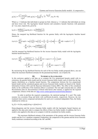 Gamma and inverse Gaussian frailty models: A comparative study | PDF | Diseases and Conditions ...