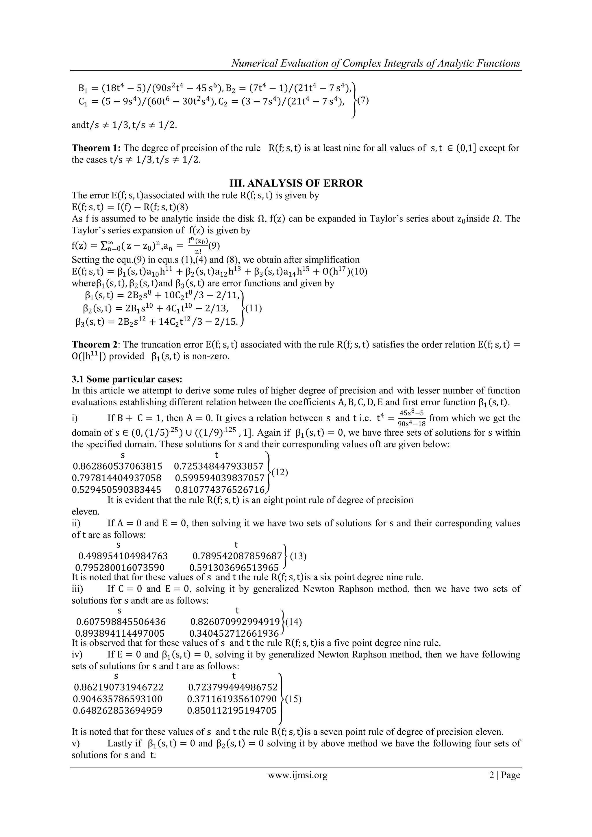 Numerical Evaluation Of Complex Integrals Of Analytic Functions Pdf 