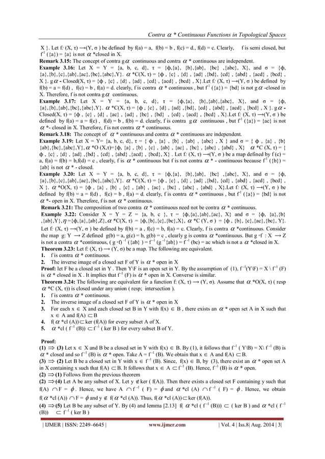 Contra * Continuous Functions in Topological Spaces | PDF