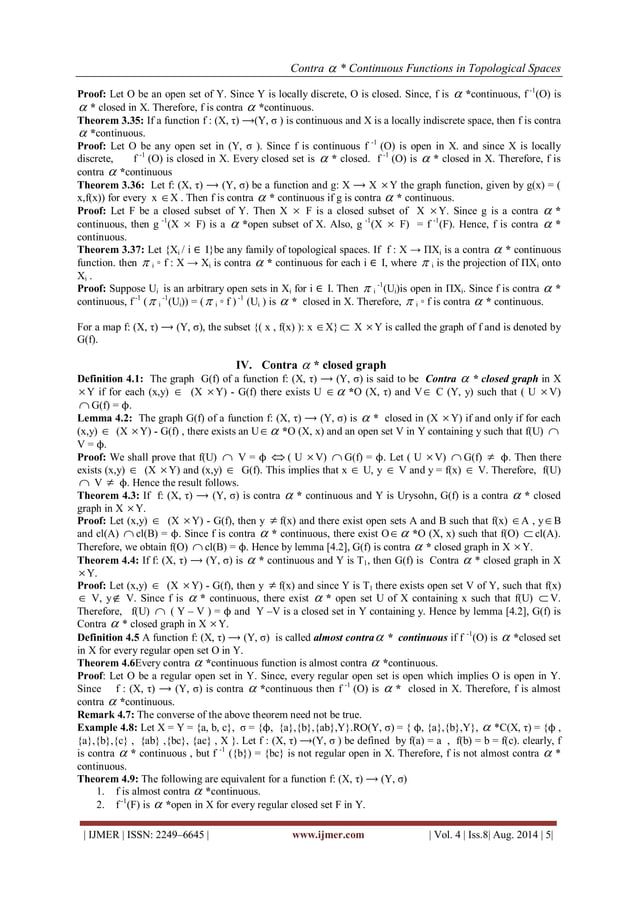 Contra * Continuous Functions in Topological Spaces | PDF
