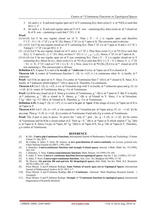 Contra * Continuous Functions in Topological Spaces | PDF