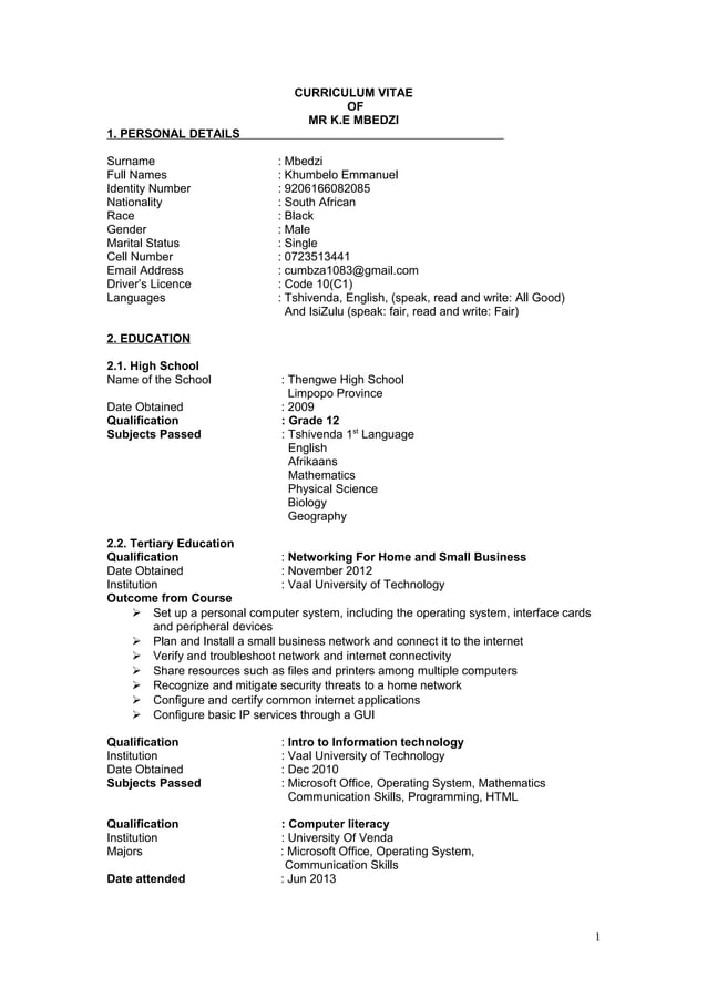 cumbelow cv | DOC | Programming Languages | Computing