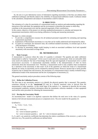 Determining Measurement Uncertainty Parameters for Calibration Processes | PDF