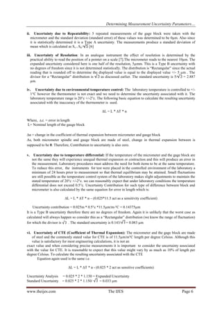 Determining Measurement Uncertainty Parameters for Calibration ...