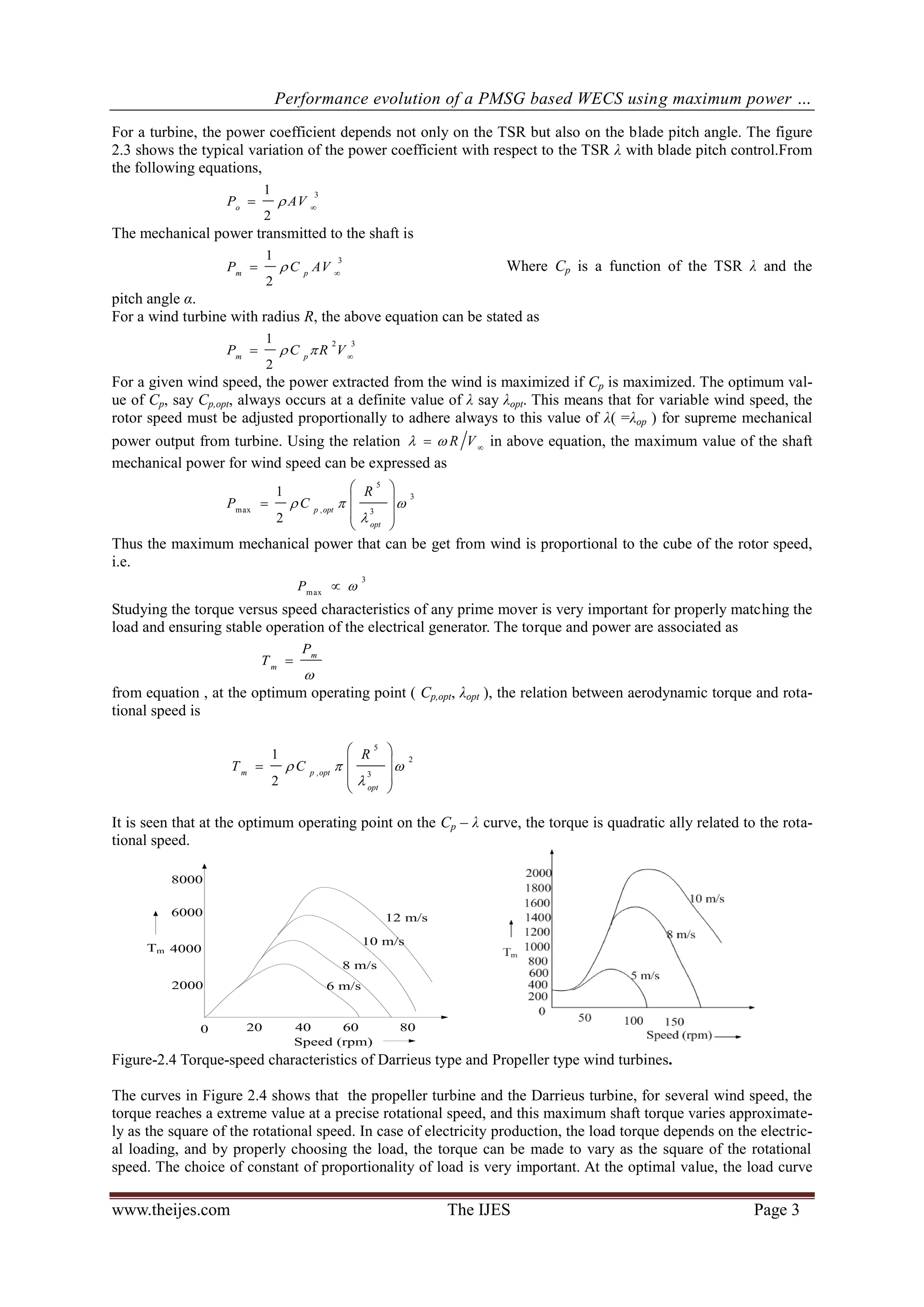 Performance Evolution Of A Pmsg Based Wecs Using Maximum Power Point Tracking Method Pdf