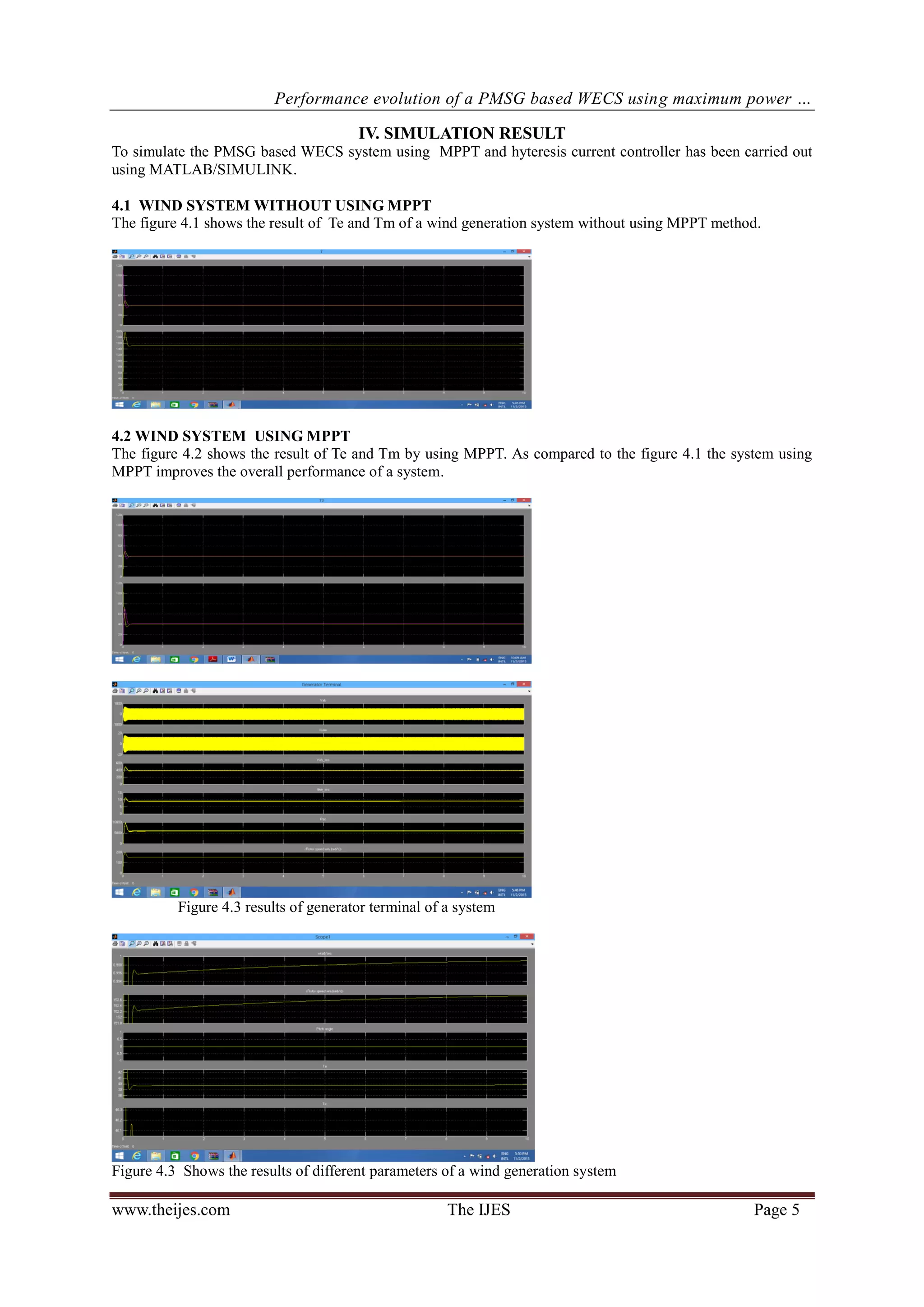 Performance Evolution Of A Pmsg Based Wecs Using Maximum Power Point Tracking Method Pdf