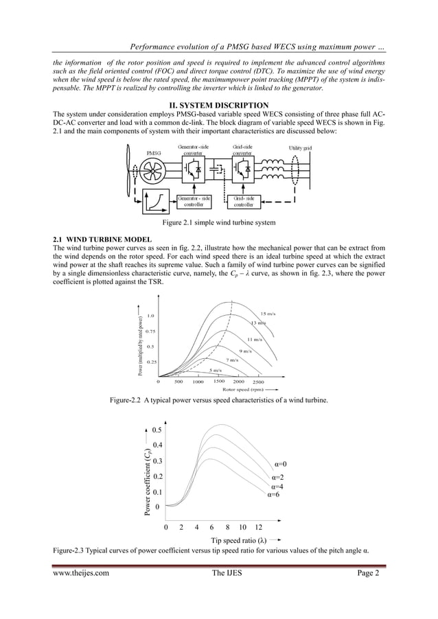 Performance Evolution Of A Pmsg Based Wecs Using Maximum Power Point Tracking Method Pdf