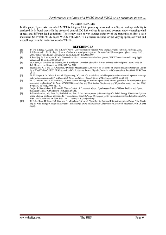 Performance Evolution Of A Pmsg Based Wecs Using Maximum Power Point Tracking Method Pdf 