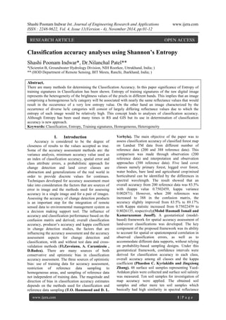 Classification accuracy analyses using Shannon’s Entropy | PDF