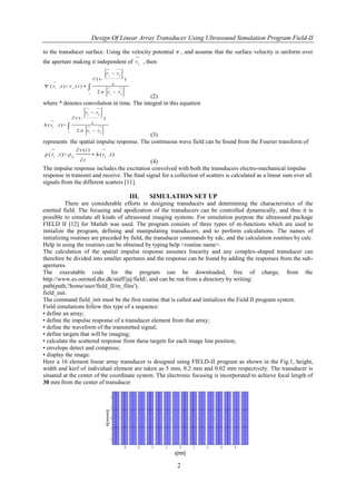 Design of Linear Array Transducer Using Ultrasound Simulation Program Field-II | PDF