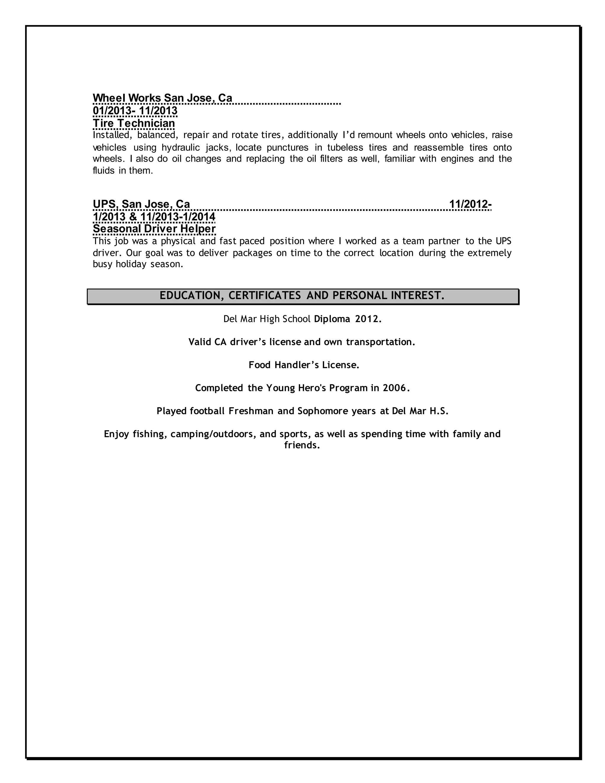 Eric Resume 2014 | DOCX