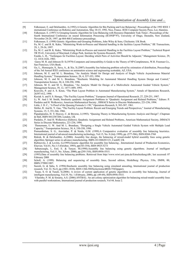 Optimization of Assembly Line and Plant Layout in a Mass Production Industry-A Literature Survey ...