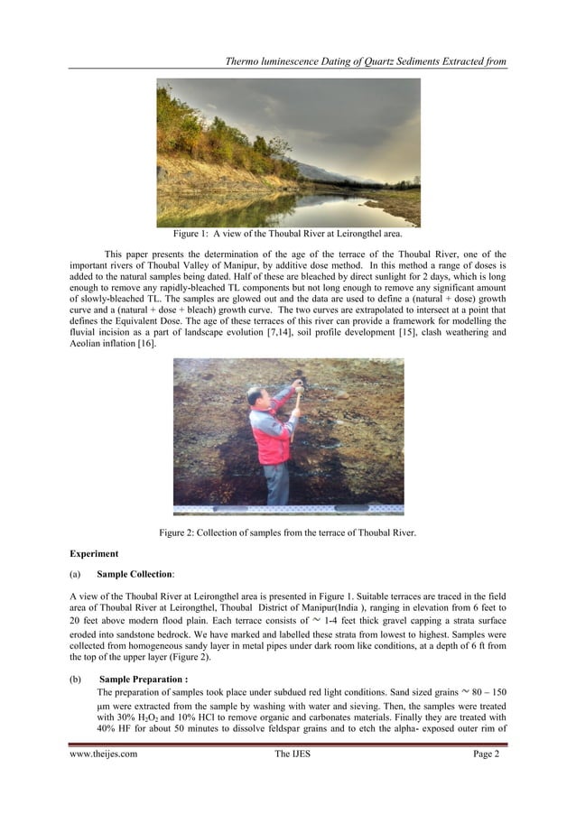 Thermo luminescence Dating of Quartz Sediments Extracted from the ...