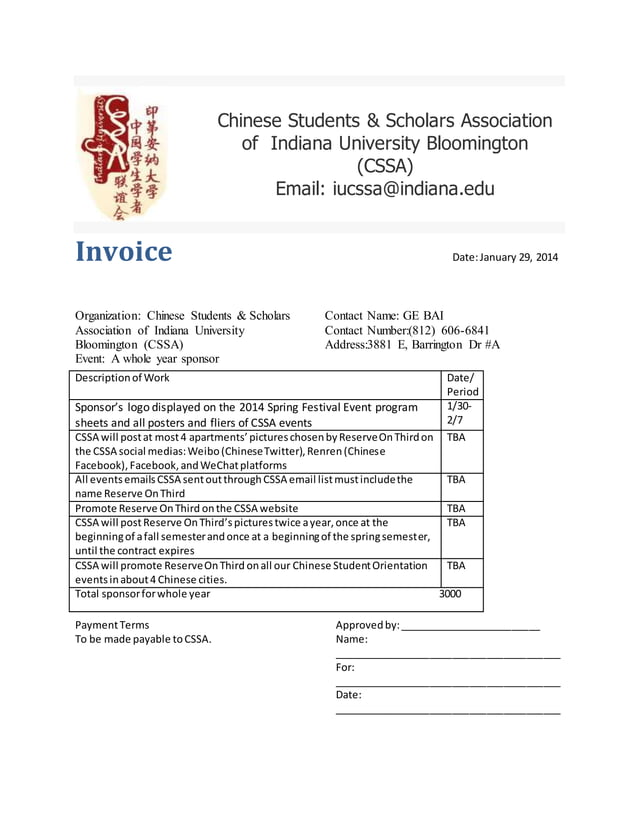 Invoice CSSA+questions | PDF