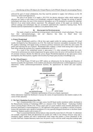 Interfacing of Java 3D objects for Virtual Physics Lab (VPLab) Setup ...