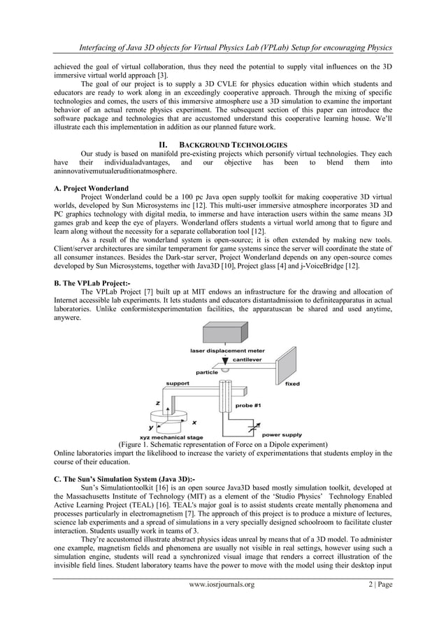 Interfacing of Java 3D objects for Virtual Physics Lab (VPLab) Setup ...