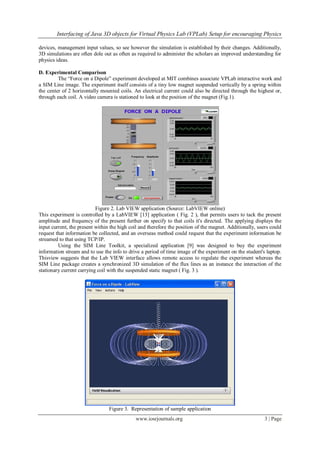 Interfacing of Java 3D objects for Virtual Physics Lab (VPLab) Setup ...