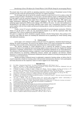 Interfacing of Java 3D objects for Virtual Physics Lab (VPLab) Setup ...