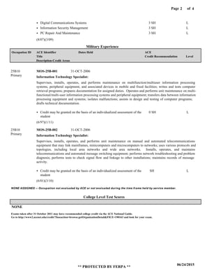 United States Army Training and Skillset Transcript | PDF