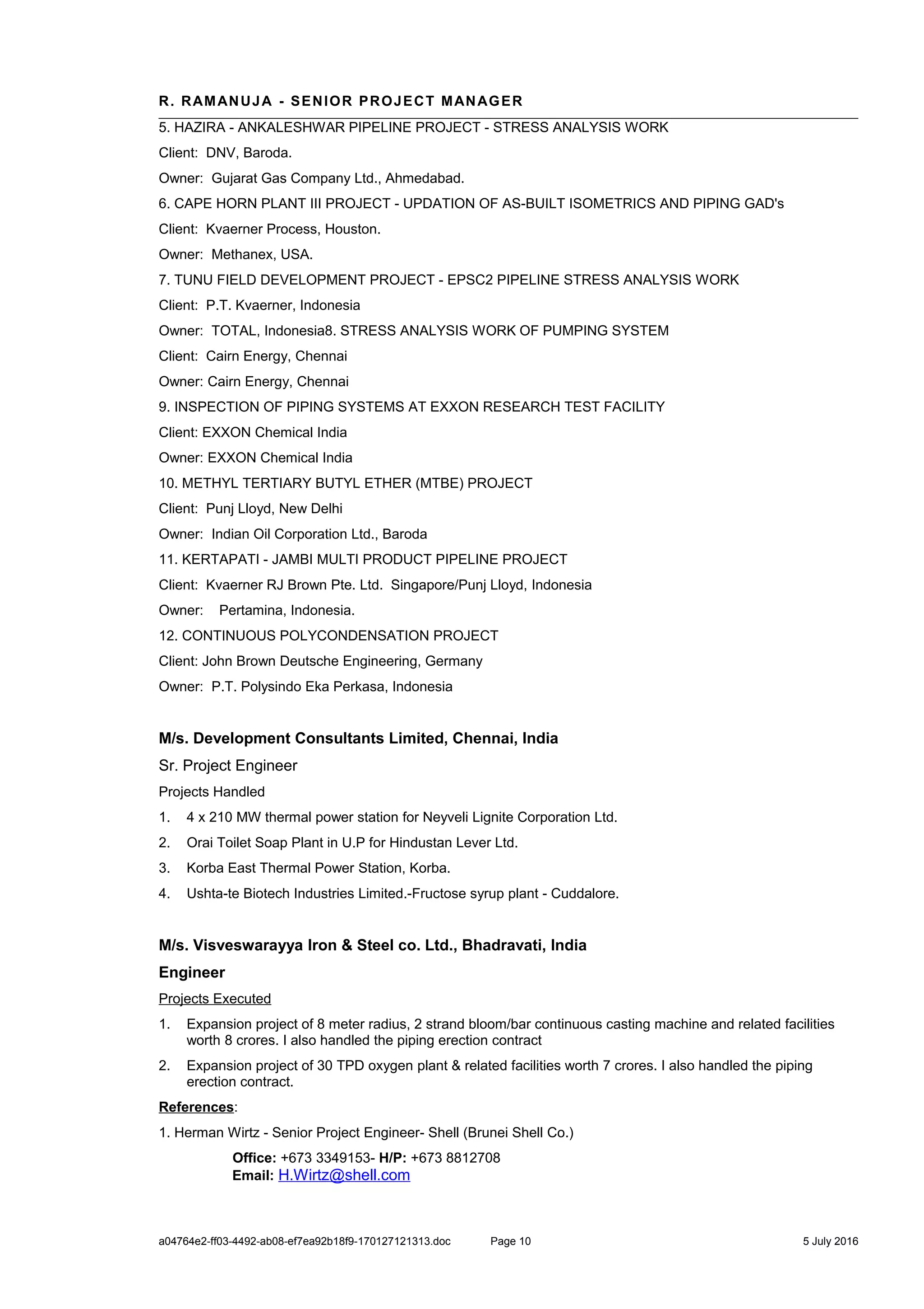 Ramanuja CV- | DOC