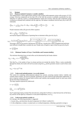 New calculation of thetray numbers for Debutanizer Tower in BIPC | PDF