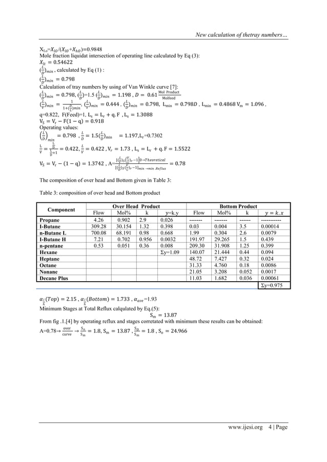 New calculation of thetray numbers for Debutanizer Tower in BIPC | PDF