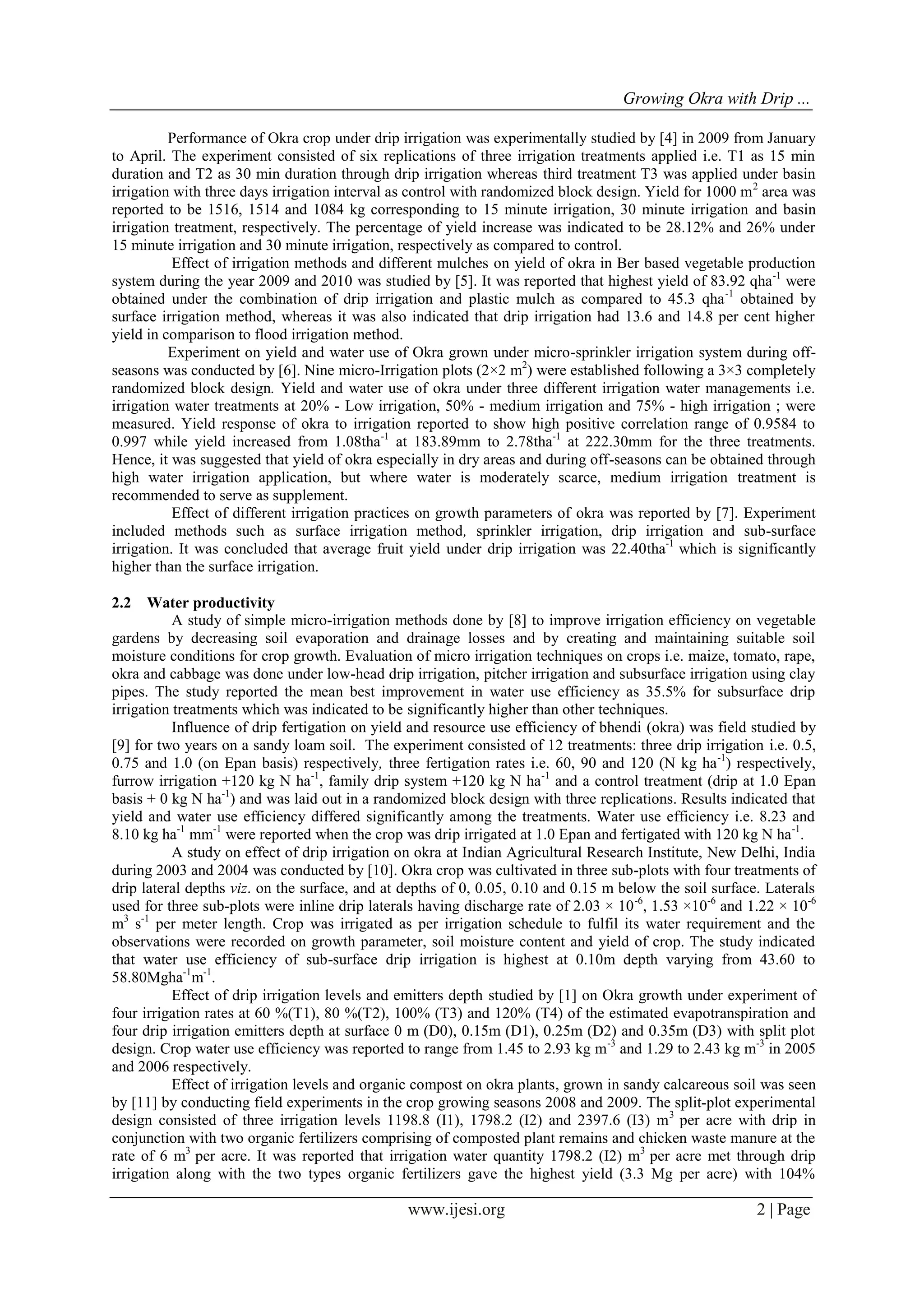 Growing Okra with Drip Fertigation- A Review | PDF