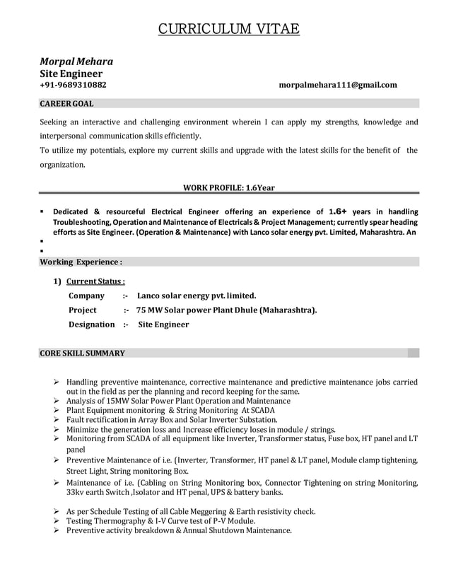 Morpal mehara 2016- cv | DOCX | Physics | Science