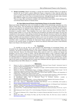 Role of Behavioural Finance in the Financial Market | PDF