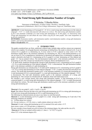 The Total Strong Split Domination Number of Graphs | PDF
