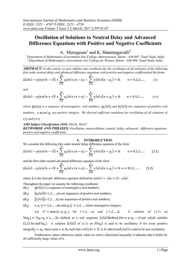 Oscillation Of Solutions To Neutral Delay And Advanced Difference Equations With Positive And