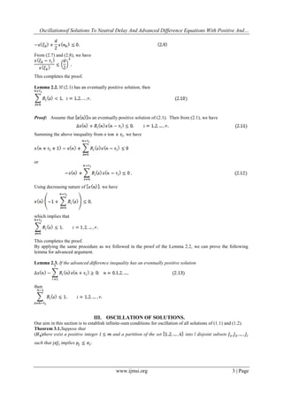 Oscillation of Solutions to Neutral Delay and Advanced Difference Equations with Positive and ...