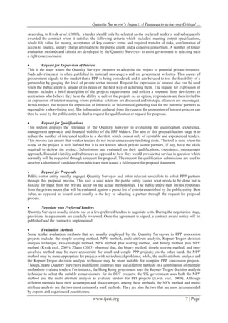 Quantity Surveyor’s Impact: A Panacea to achieving Critical Success ...