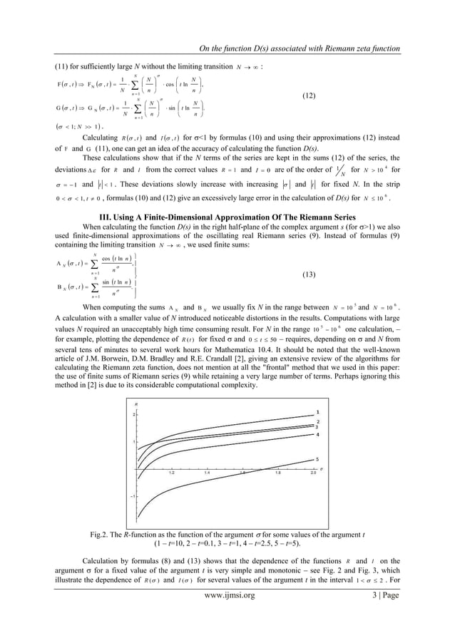 On The Function D(s) Associated With Riemann Zeta Function | PDF