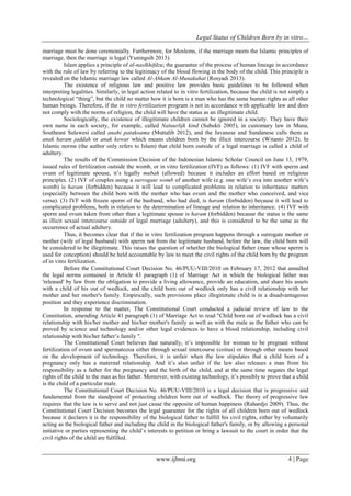 Legal Status of Children Born by in vitro Fertilization Programs in ...