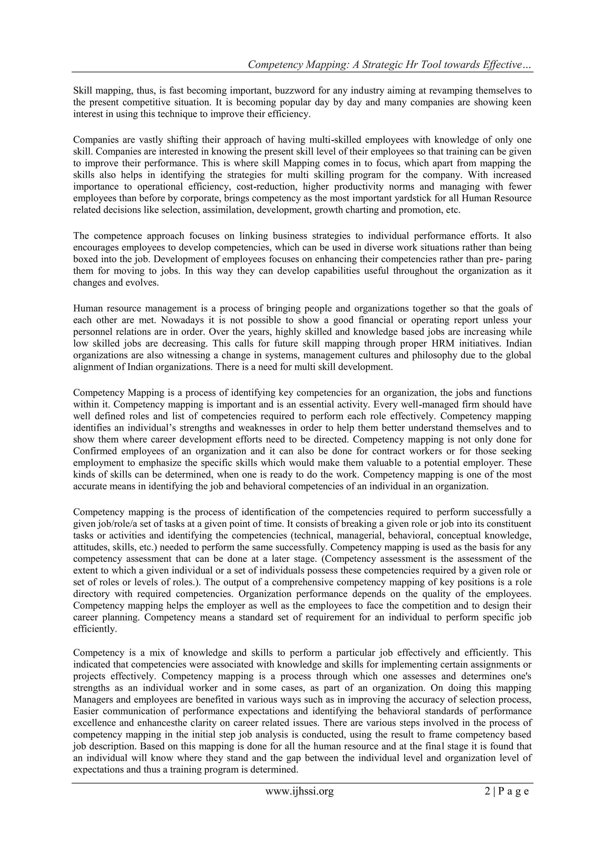 Competency Mapping: A Strategic Hr Tool towards Effective Skill Mapping ...