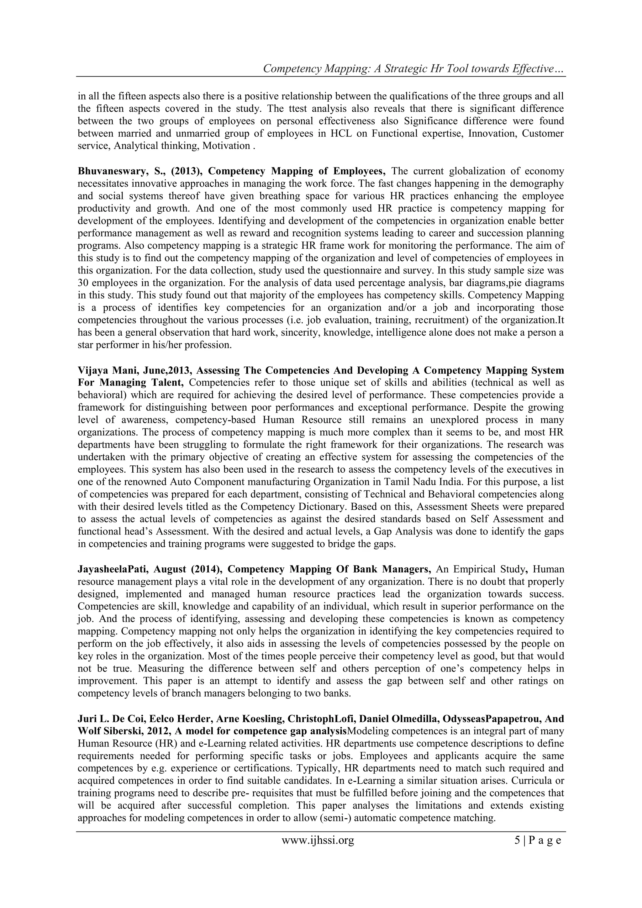 Competency Mapping: A Strategic Hr Tool towards Effective Skill Mapping ...