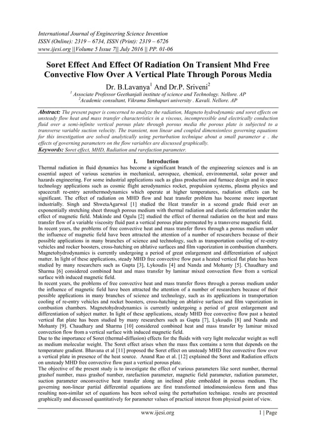 Soret Effect And Effect Of Radiation On Transient Mhd Free Convective ...