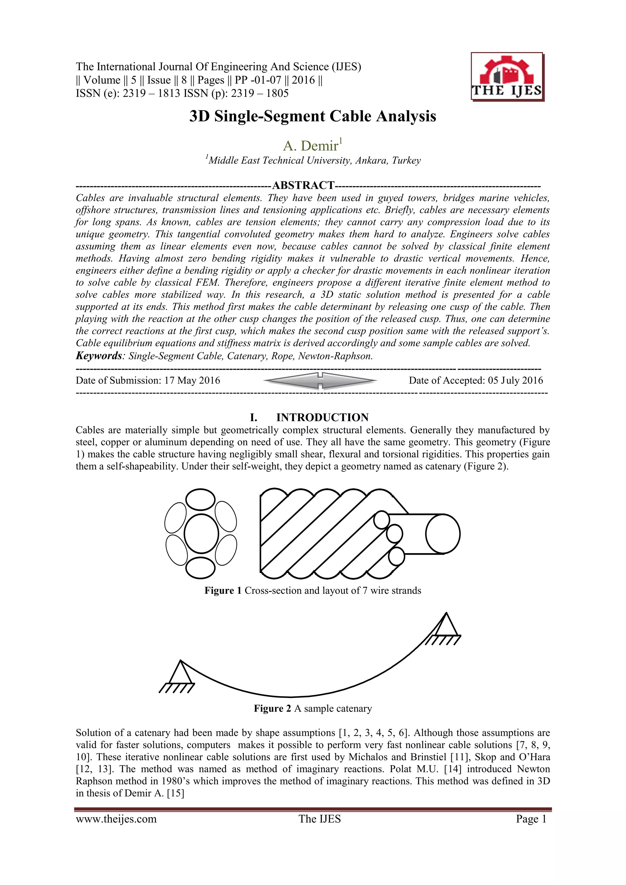 3D Single-Segment Cable Analysis | PDF