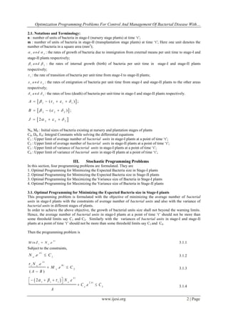 Optimization Programming Problems For Control And Management Of ...