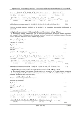 Optimization Programming Problems For Control And Management Of ...