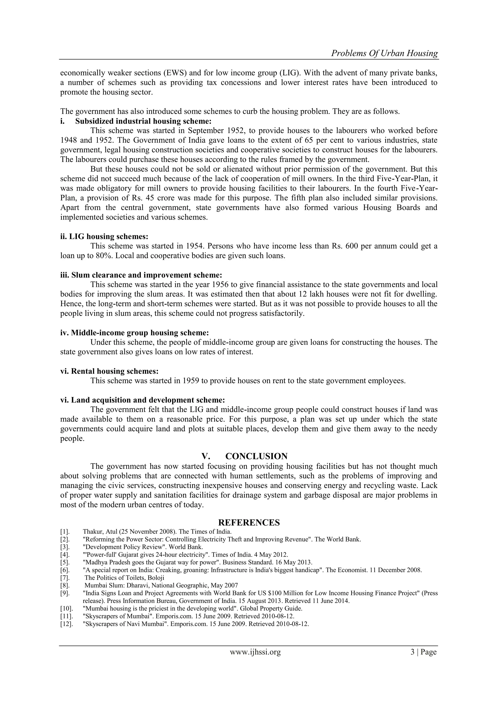 Problems of Urban Housing | PDF