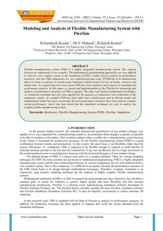 Modeling and Analysis of Flexible Manufacturing System with FlexSim | PDF