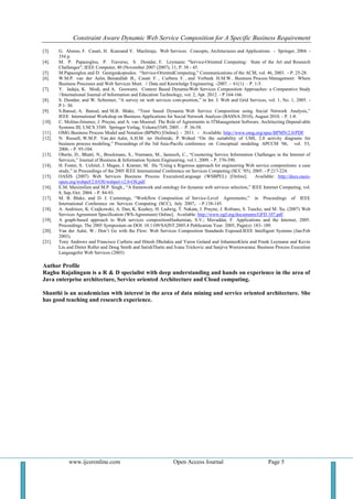 Constraint Aware Dynamic Web Service Composition for A Specific Business Requirement | PDF