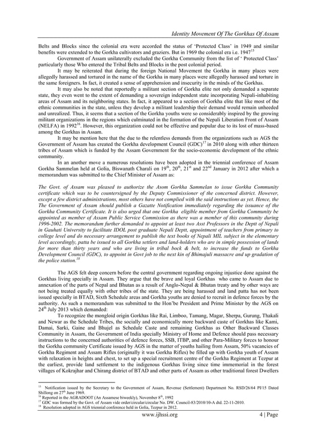 Identity Movement of the Gorkhas of Assam | PDF | Hinduism | Religion ...
